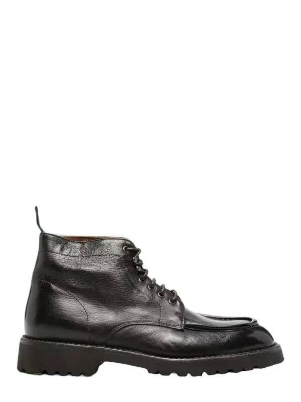 GREEN GEORGE Leather Lace-up Ankle Boots - Brown