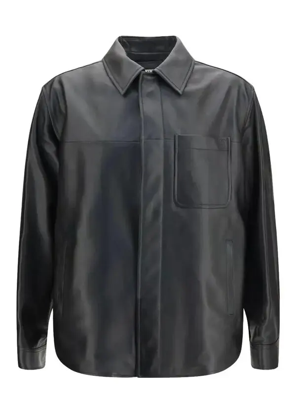 Loewe Leather Shirt Jacket - Black