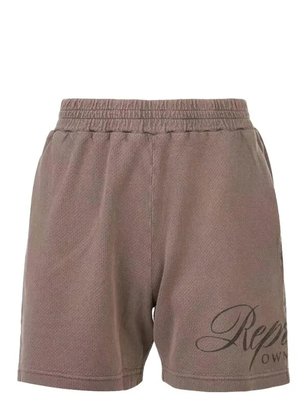 REPRESENT Logo-print Mesh Shorts - Brown