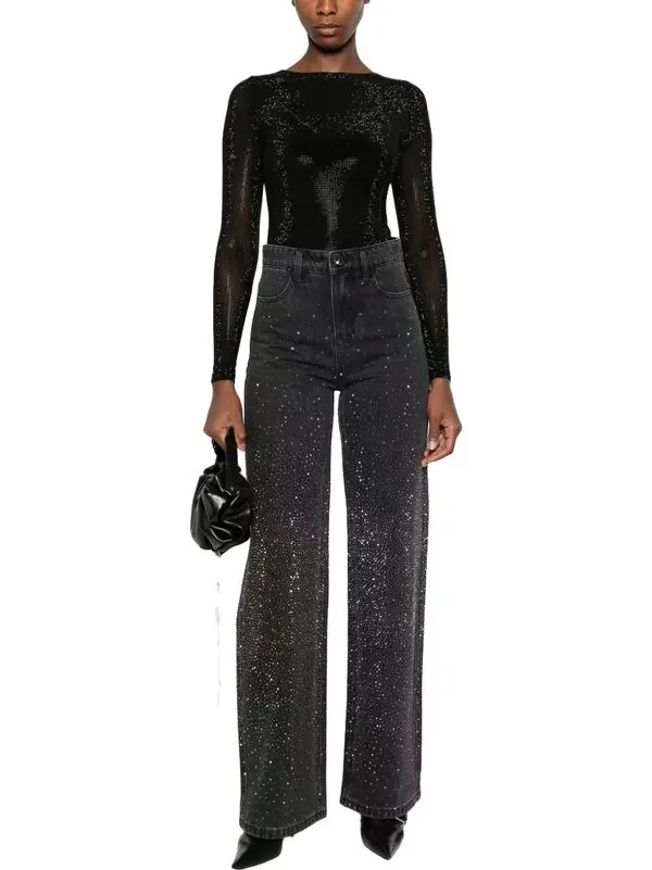 TWENTY FOURHAITCH Anser Rhinestone-embellished Wide-leg Jeans - Grey