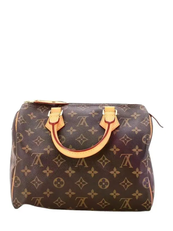 LOUIS VUITTON Speedy Monogram Canvas Satchel - Brown