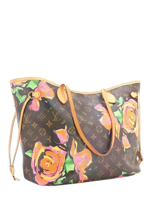 LOUIS VUITTON Limited Edition Monogram Roses Mm Tote Bag - Brown