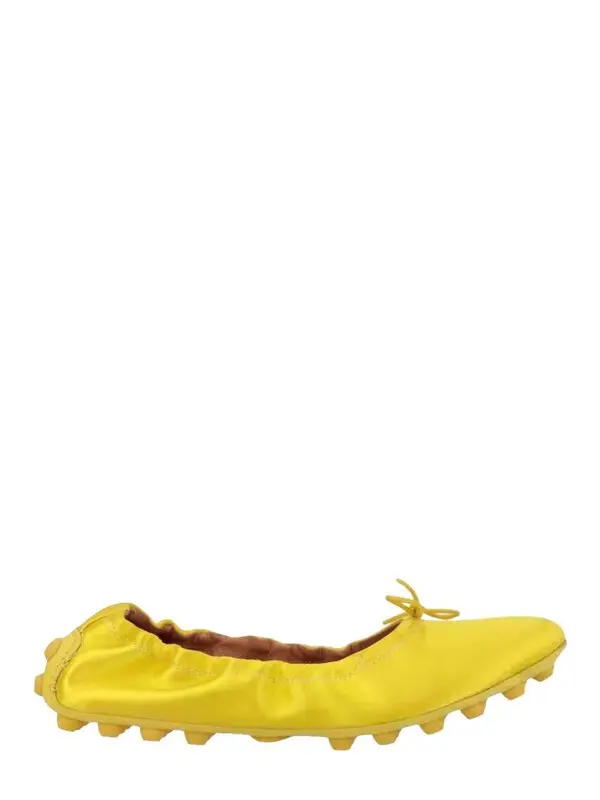 TOD'S Gommino Ballet Flats With Bow Detailing - Yellow