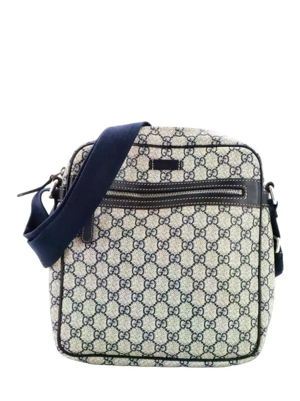 Gucci Gg Coated Canvas Medium Messenger Bag - Blue