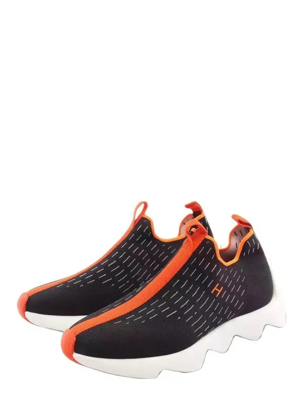 Hermès Knit Slip-on Sneakers With H Logo - Black