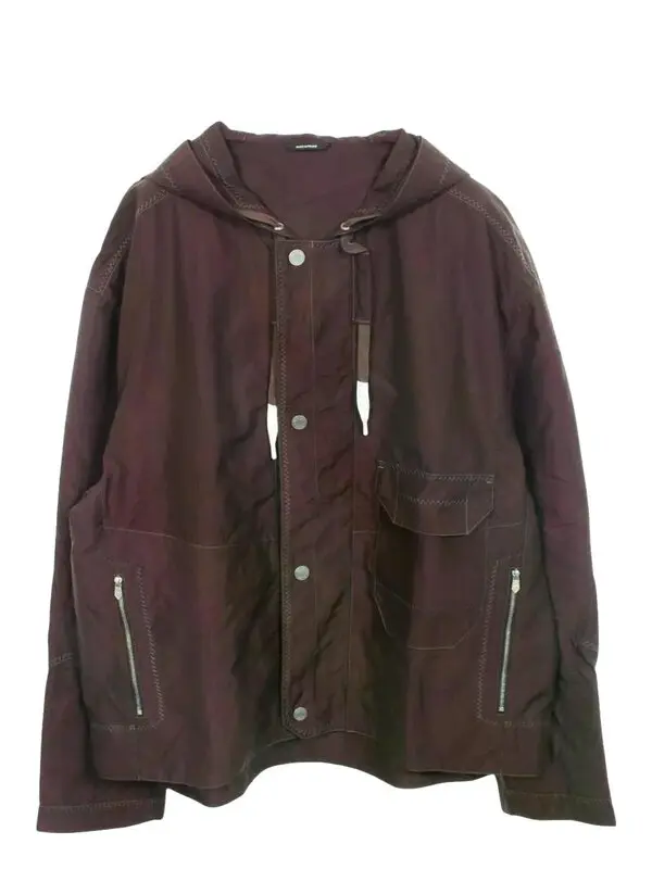 Hermès Clou De Selle Button Hooded Jacket - Brown