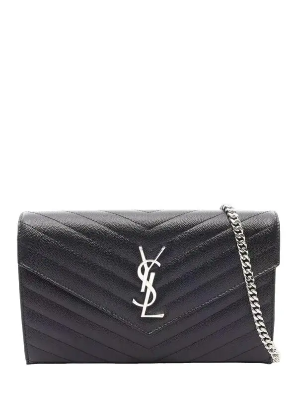 Saint Laurent Cassandre Quilted Clutch Bag - Black
