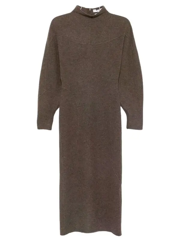 Max Mara Balloon Sleeve Midi Dress - Brown