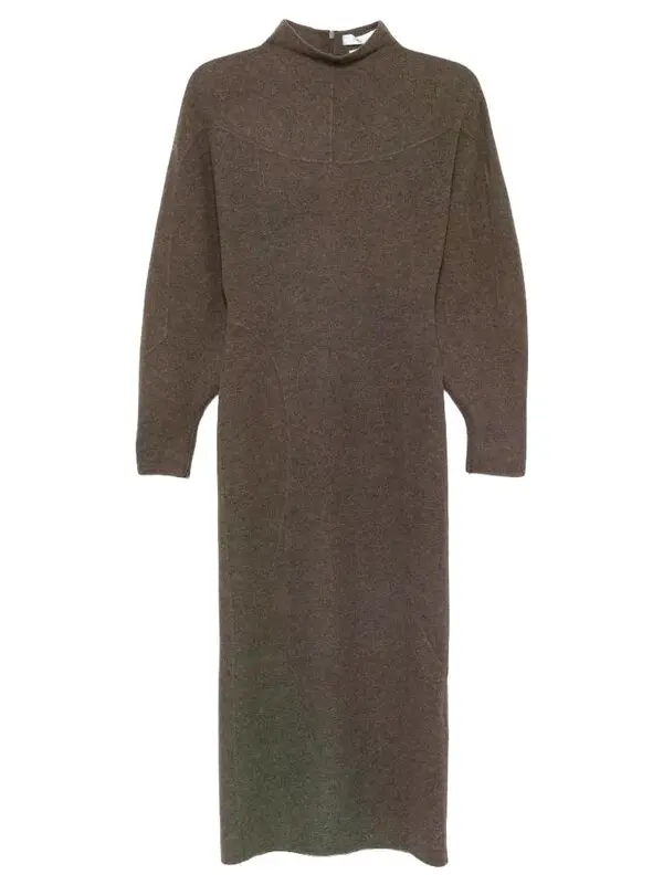 Max Mara Balloon Sleeve Midi Dress - Brown