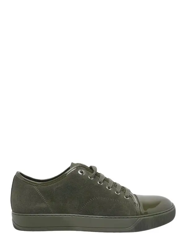 LANVIN Patent-toe Suede Sneakers - Green