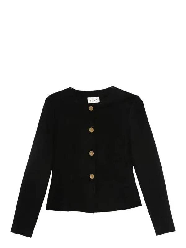 ARMA Button-up Wool Jacket - Black