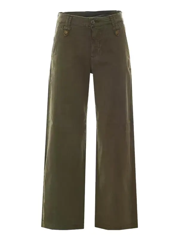 Liu Jo Cropped Flare Trousers - Green
