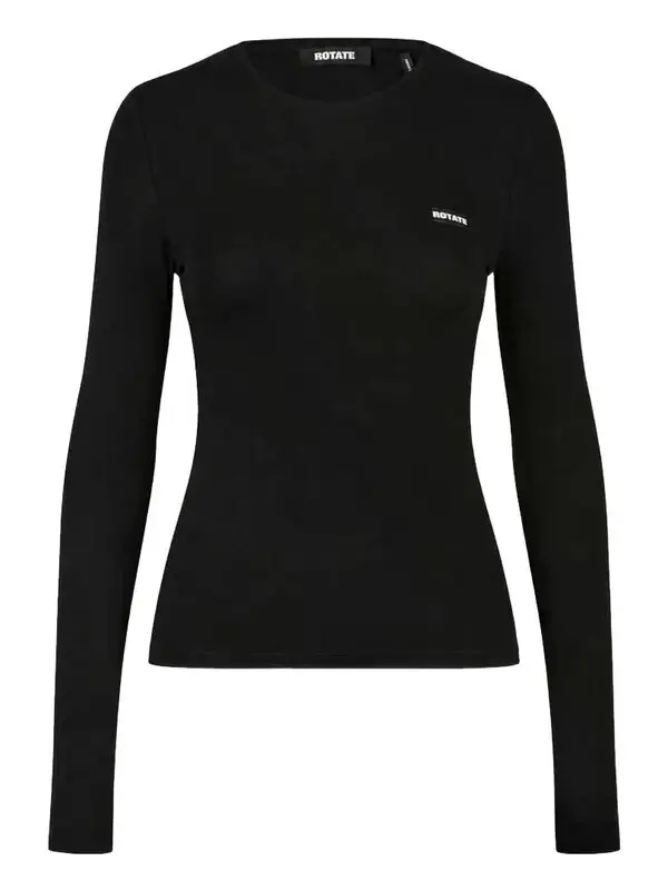 ROTATE BY BIRGER CHRISTENSEN Long-sleeve T-shirt With Logo Patch - Black