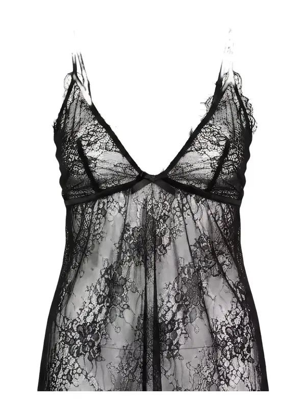 TOM FORD Lace-trimmed V-neck Tank Top - Black