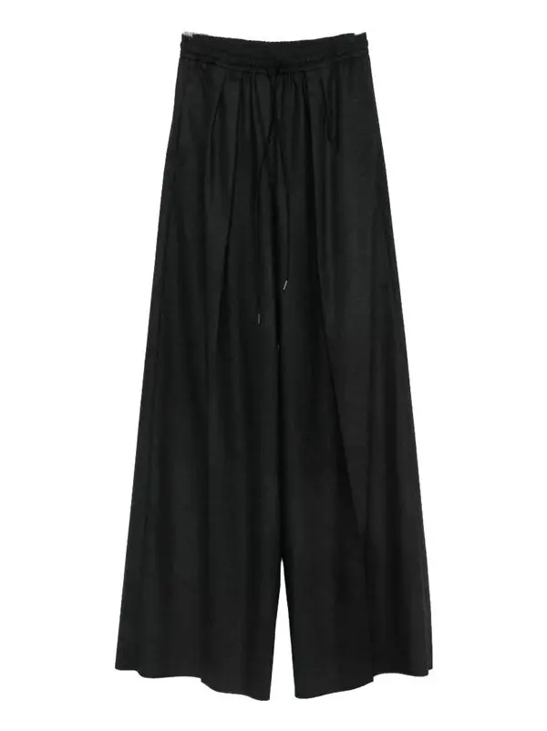 Max Mara Drawstring Waist Wide Leg Trousers - Grey