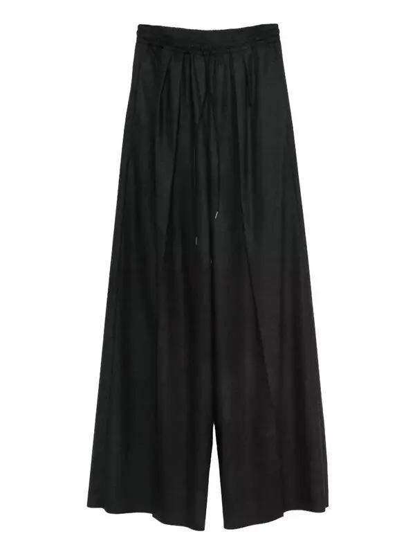 Max Mara Drawstring Waist Wide Leg Trousers - Grey