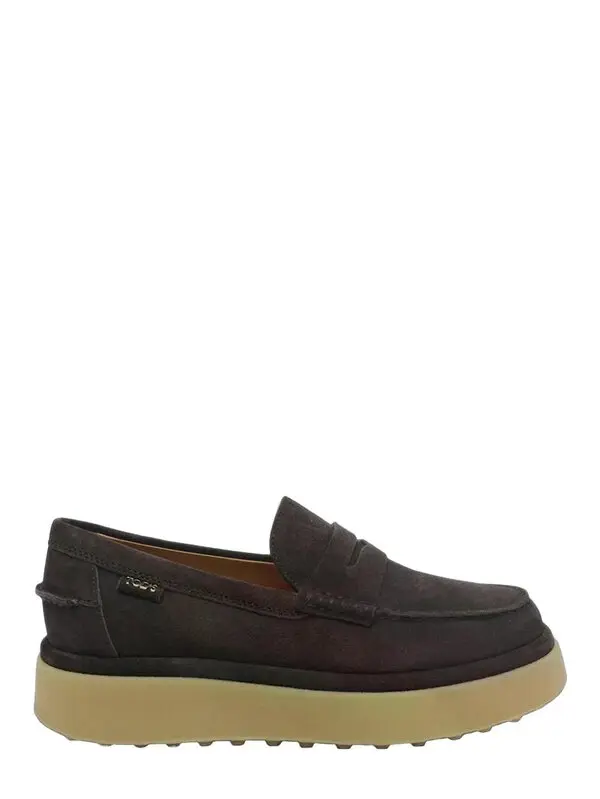 TOD'S Suede Platform Loafers - Brown