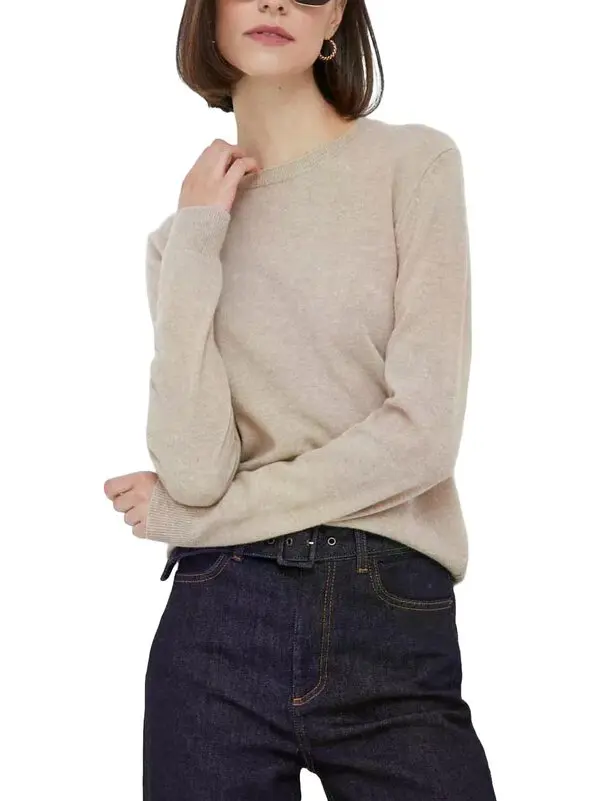 BENETTON Round-neck Wool Sweater - Neutrals