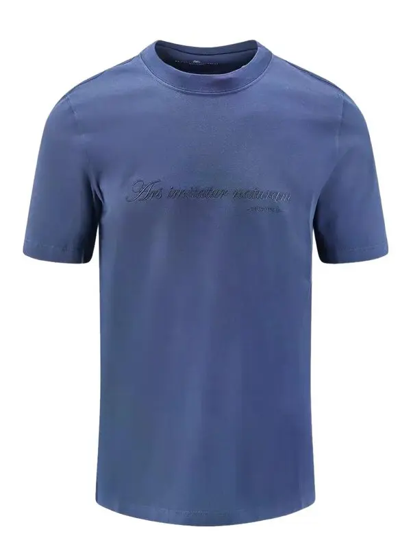 Brunello Cucinelli Embroidered Crew-neck T-shirt - Blue