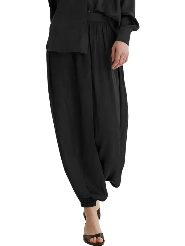 FRAMBOISE Zayd Silk Trousers - Black