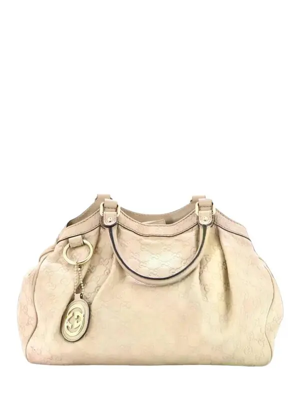 Gucci Sukey Ssima Leather Medium Tote Bag - Neutrals