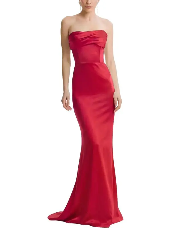 FRAMBOISE Lyris Strapless Maxi Gown - Red