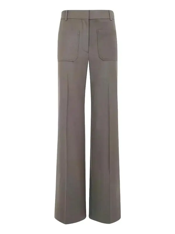 Victoria Beckham Twill Flared Trousers - Grey
