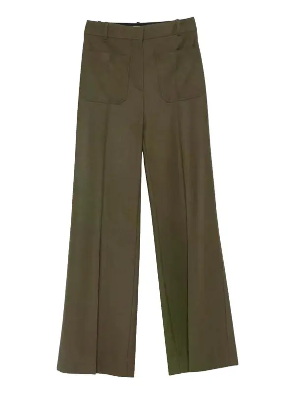Victoria Beckham Twill Flared Trousers - Grey