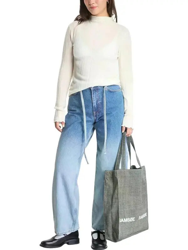 SAMSOE SAMSOE Gradient Effect Wide-leg Jeans - Blue