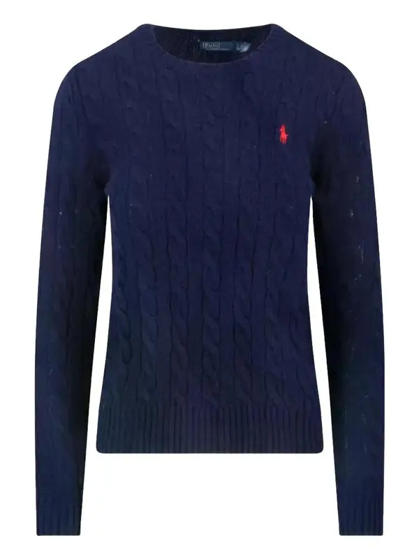 Polo Ralph Lauren Cable-knit Wool-cashmere Crewneck Sweater - Blue