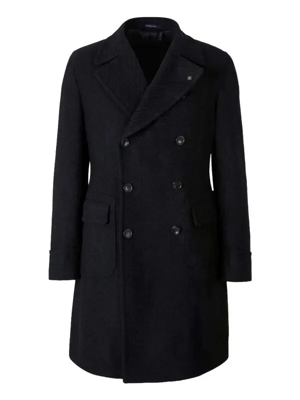 Tagliatore Double-breasted Lapel-collar Coat - Blue