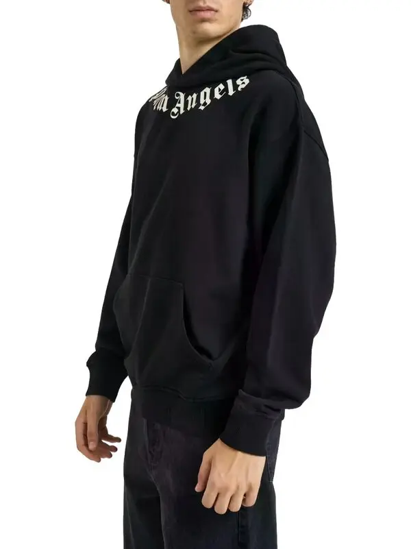 Palm Angels Logo Print Hoodie - Black