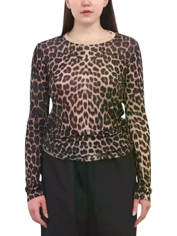 BASERANGE Leopard-print Long-sleeve T-shirt - Neutrals