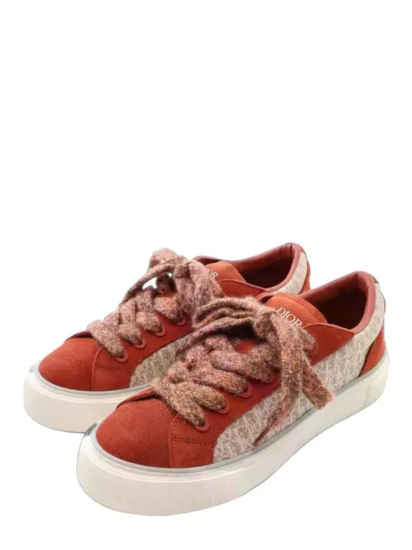 Dior B33 Oblique Canvas And Suede Sneakers - Red