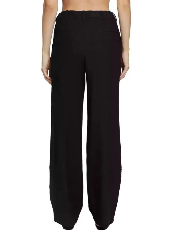 YEHUAFAN Raw-edge Wide-leg Trousers - Black