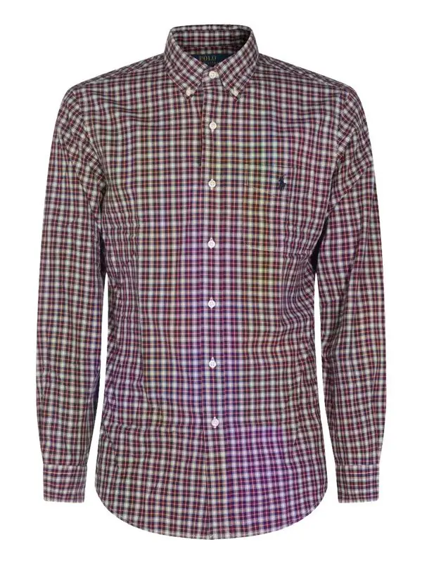 Polo Ralph Lauren Custom Fit Plaid Poplin Shirt - Red