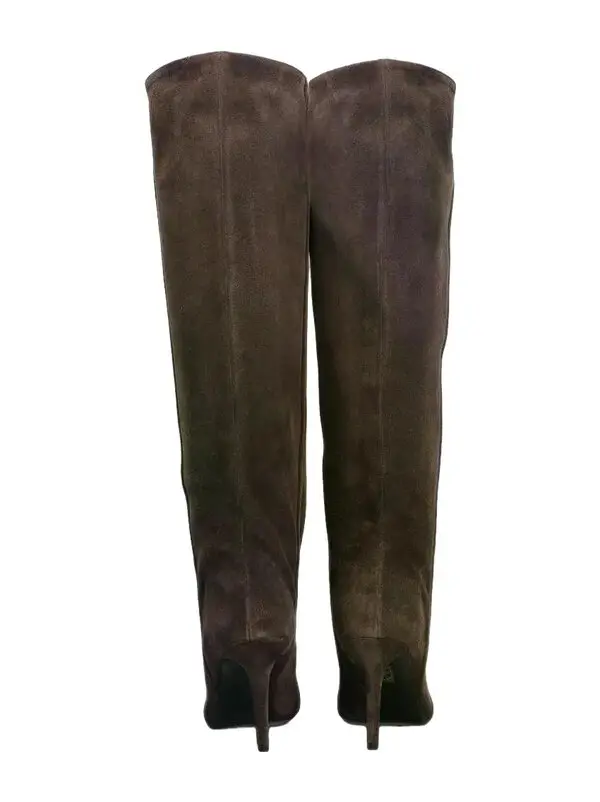 FABIO RUSCONI Suede Pointed-toe Knee-high Boots - Brown