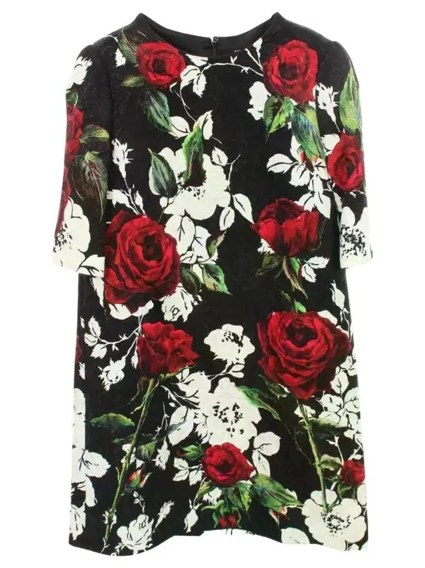 Dolce & Gabbana Floral-print Mini Dress - Black