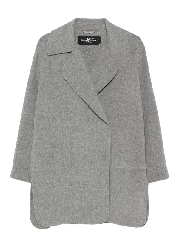 LUISA CERANO Double-faced Coat With Notched Lapel - Grey