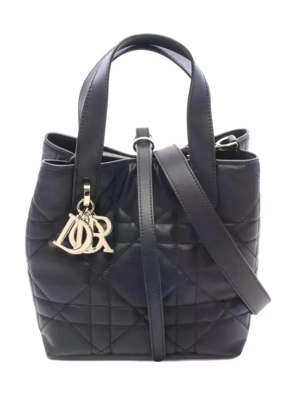 Dior Small Tojours Macro Cannage Tote Bag - Black