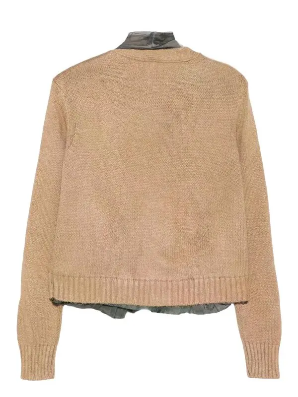 Masnada Layered-effect V-neck Cardigan - Neutrals