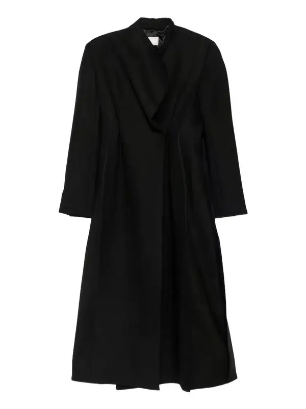 LITKOVSKA Asymmetrical Draped Coat - Black