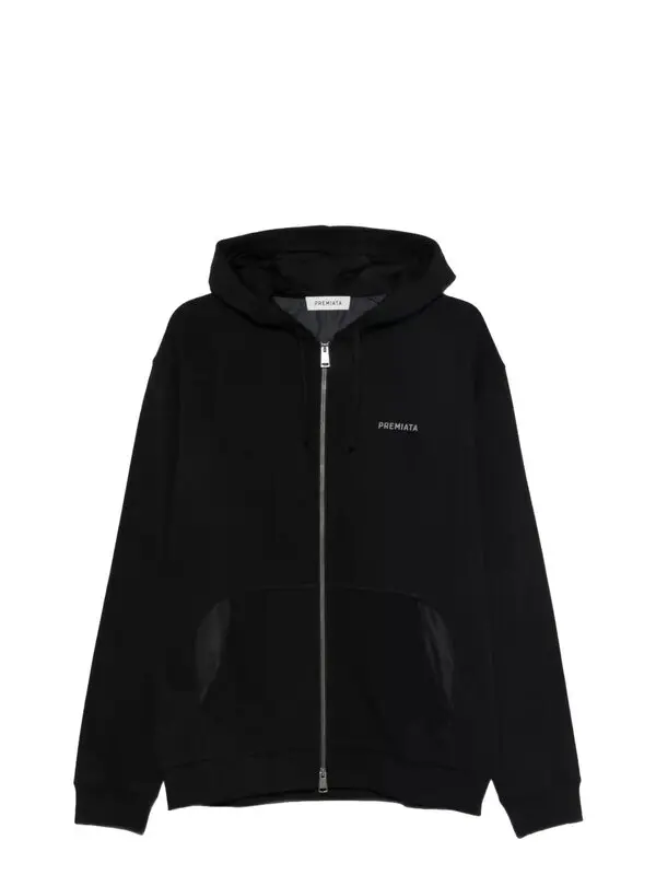 Premiata Logo-print Zip-up Hoodie - Black