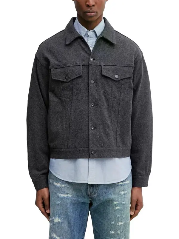 BEAMS Button-up Jacket With Classic Collar - Black