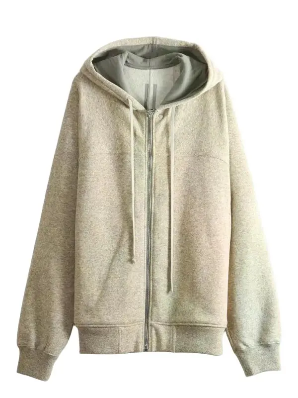 Rick Owens Zip-up Drawstring Hooded Jacket - Neutrals