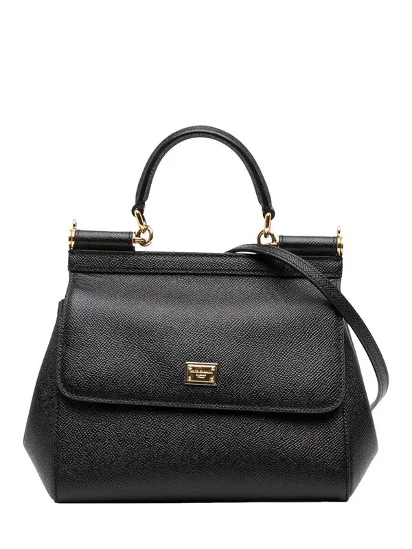Dolce & Gabbana Dauphine Calfskin Miss Sicily Satchel - Black