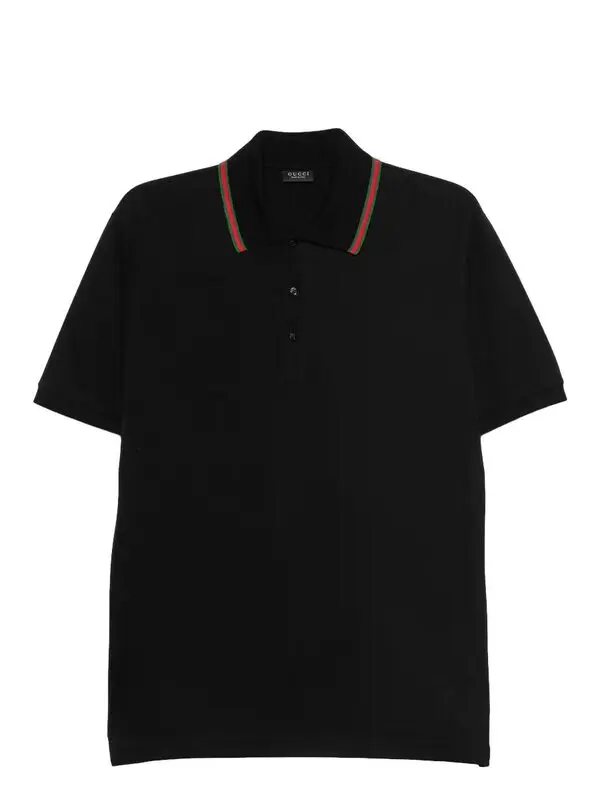 Gucci Cotton Jersey Piquet Polo Shirt - Black