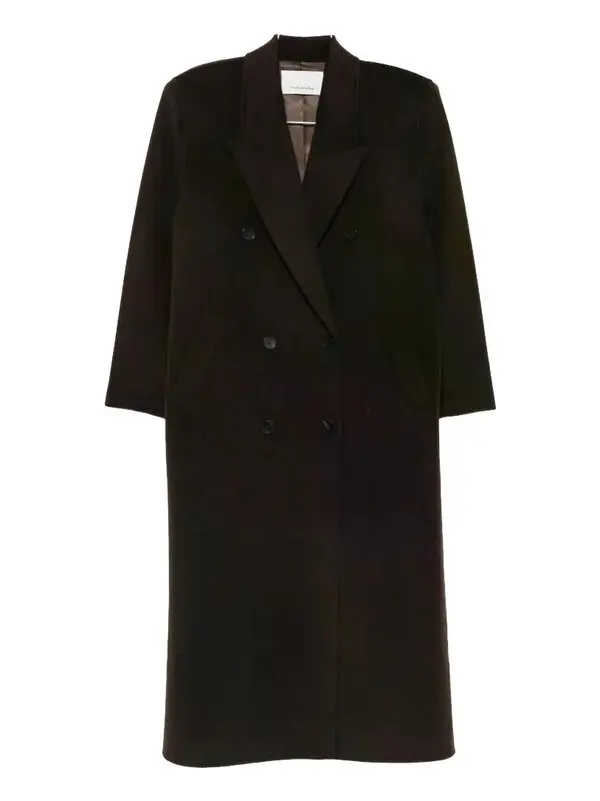 THE FRANKIE SHOP Double-breasted Peaked-lapels Coat - Brown