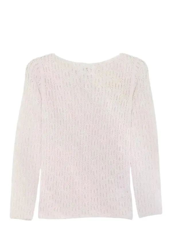 Alpha Studio Open-knit Long-sleeve Sweater - Neutrals