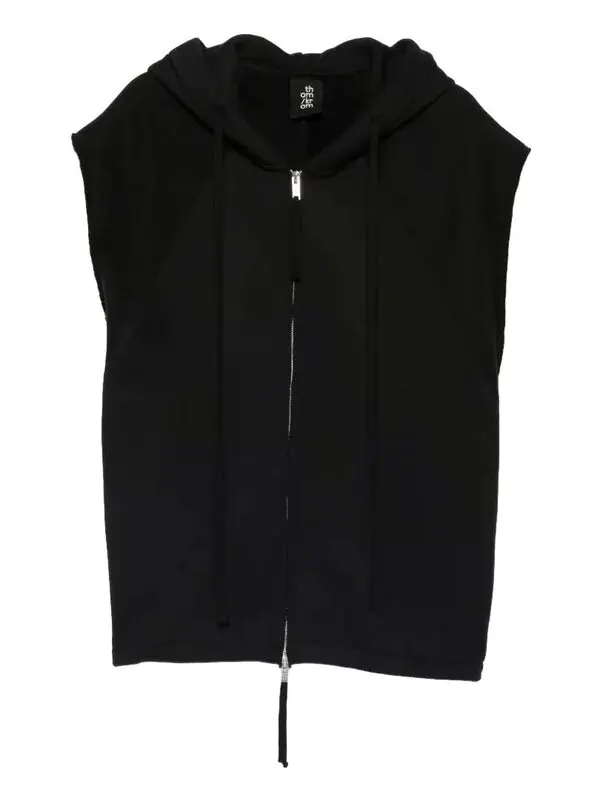 THOM KROM Sleeveless Zip-up Hoodie - Black
